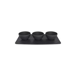 Villeroy & Boch VILLEROY & BOCH Dipschale "Dipschälchen-Set Manufacture Rock 3er Set schwarz", schwarz, Schüsseln
