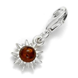 OSTSEE-SCHMUCK Damen Kettenanh&auml;nger "OSTSEE-SCHMUCK Charm-Einh&auml;nger Sonne Charm-Einh&auml;nger Sonne", 21 x 8mm, Silber 925 (Sterlingsilber), 1 g, wei&szlig;,