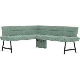 Eckbank Home Affaire, B:211cm H:84cm, gr&uuml;n, 100% PES, Esszimmer, Sitzb&auml;nke, "Sava", mit Wellenfederung im Sitz