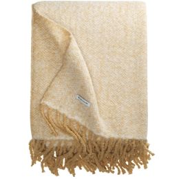 Plaid Tom Tailor HOME, B:130cm L:170cm, braun, Polyacryl, Wohndecken, "Wooly Herringbone", mit Fischgratmuster, Kuscheldecke