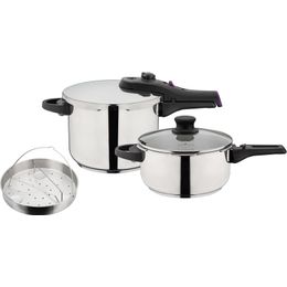 GSW Schnellkochtopf "System RAPID", &Oslash; 22cm, silber, T&ouml;pfe, Dampfkochtopf zum Bio-/Schnellgaren, 2 Garstufen, Induktion