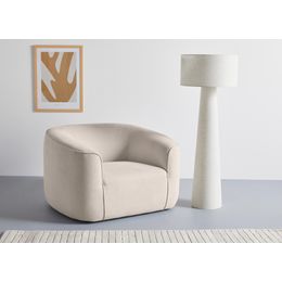 Sessel, B:113cm H:71cm T:95cm, beige, LeGer Home by Lena Gercke, 100% Polyester, Wohnzimmer, Sessel, "LYZA Relaxsessel, Loungesessel, Maße B/T/H: