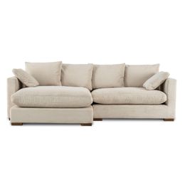 Ecksofa Home Affaire, B:266cm H:80cm T:153cm, beige, 100% Polyester, Wohnzimmer, Sofas, "Coray", Breite 266 cm, extra weich und kuschelig, mit Federn