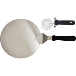 Pinti Inox PINTINOX Pizzaschneider "Professional", schwarz, Kochmesser, inkl. Pizzaheber, Edelstahl/Kunststoff, 2-teilig