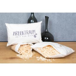 Zirbenkissen Herbalind, B:20cm H:4cm L:30cm, weiß, Baumwolle, Funktionskissen, "Zirbentraum, Naturprodukt", Gefüllt mit hochwertigen