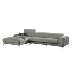 Ecksofa W.Schillig, B:343cm H:70cm T:193cm, grau, Stoff S37 (100% Polyester): Luxus-Microfaser in Lederoptik, Wohnzimmer, Sofas, "piedroo, Designsofa