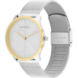 Calvin Klein Damen Quarzuhr "CK ICONIC 35 mm", silber, Armbanduhren, Armbanduhr, Damenuhr, Edelstahlarmband, analog
