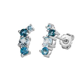 ZEEme Damen Paar Ohrstecker "Silber 925 rhodiniert mit Blautopas (beh.)", one-size, Silber 925 (Sterlingsilber), wei&szlig;, Silber 925 (Sterlingsilber),