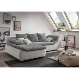 Ecksofa Inosign, B:270cm H:90cm T:170cm, silber, Microfaser PRIMABELLE (100% Polyester) / Struktur (82% Polyester, 9% Viscose, 7% Baumwolle, 2%