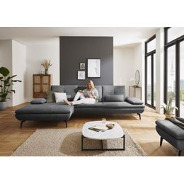 Ecksofa DIE PLANBAR, B:322cm H:93cm T:188cm, schwarz, 100% Recyceltes Polyester, Wohnzimmer, Sofas, "MP-IN23002 L-Form", wahlweise mit Armteil- und