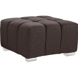 Hocker, B:71cm H:42cm T:71cm, braun, exxpo - SOFA FASHION, Struktur (100% Polyester);Webvelours (100% Polyester), Wohnzimmer, Hocker, "Elias