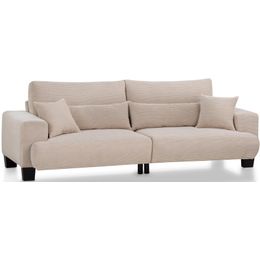 Big-Sofa, B:254cm H:89cm T:109cm, beige, exxpo - SOFA FASHION, Sofas, "Big Ayo, Megasofa, toller Sitzkomfort, modern & zeitlos, Cord Bezug", inkl.