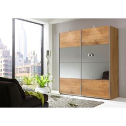 Schwebet&uuml;renschrank wimex, B:135cm H:210cm T:65cm, braun, Schr&auml;nke, "Easy", mit Teilspiegel