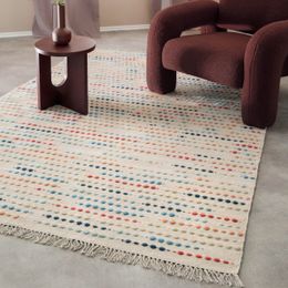 Teppich Wecon Home, B:160cm H:11mm L:230cm, beige, Schurwolle, Wohnzimmer, Teppiche, "Maddie", handgewebt, robust, strapazierf&auml;hig, skandinavisch,
