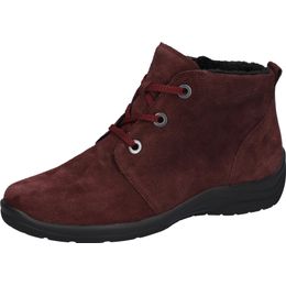 Waldläufer WALDLÄUFER Damen Winterboots "HESNA", Gr. 6,5, rot, Veloursleder, unifarben, Schuhe, Stiefelette, Schnürboots in Komfortweite H = sehr weit