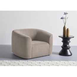 Sessel, B:113cm H:71cm T:95cm, beige, LeGer Home by Lena Gercke, 100% Polyester, Wohnzimmer, Sessel, "LYZA Relaxsessel, Loungesessel, Maße B/T/H: