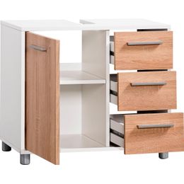 Waschbeckenunterschrank Procontour, B:64cm H:56cm T:34cm, wei&szlig;, Holzwerkstoff, Badezimmer, Schr&auml;nke, "Betty", Breite 64 cm, mit Einlegeboden