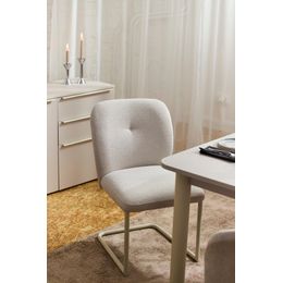 Freischwinger Tom Tailor HOME, B:48cm H:86,5cm T:62,5cmlight pearl, off, wei&szlig;, off, wei&szlig;, Metall, Stoff, St&uuml;hle, "PEBBLE CHAIR", Esszimmerstuhl,