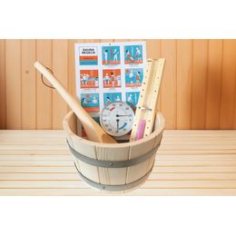 Karibu Sauna-Aufgussset "Zubehörset CLASSIC", beige, Aufguss-Sets, inkl. 2 Kopfstützen