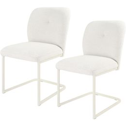 Freischwinger Tom Tailor HOME, B:48cm H:86,5cm T:62,5cmlight pearl, off, weiß, off, weiß, Metall, Stoff, Stühle, "PEBBLE CHAIR", Esszimmerstuhl,