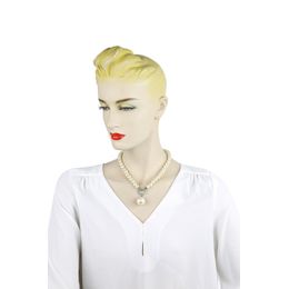 Damen Kette mit Anh&auml;nger "Perla", beige, Basic, Collezione Alessandro, PTFE-Kunststoff, Halsketten, aus hochwertigen Kunststoffperlen