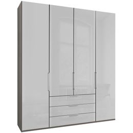 Dreht&uuml;renschrank Wiemann, B:197,4cm H:216cm T:58cm, grau, Floatglas, Holzwerkstoff, Schr&auml;nke, "Monaco", mit Glasfront sowie hochwertigen Beschl&auml;gen