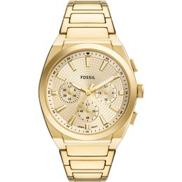 Fossil Herren Chronograph "EVERETT", gold, Armbanduhren, Quarzuhr, Armbanduhr, Herrenuhr, Edelstahlarmband, analog