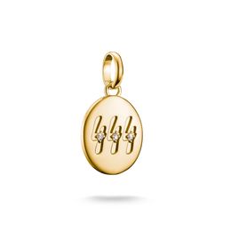 Thomas Sabo Damen Charm-Einhänger "Charm Angel Number 444 vergoldet - Connect", gold, Silber 925 (recycelt), Charms, mit Zirkonia (synth.)