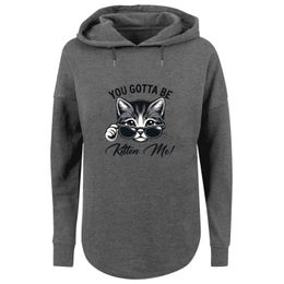F4NT4STIC Damen Kapuzenpullover "K&auml;tzchen You Gotta Be Kitten Me", grau, Gr. M, Obermaterial: 100% Baumwolle, Pullover, Premium Qualit&auml;t
