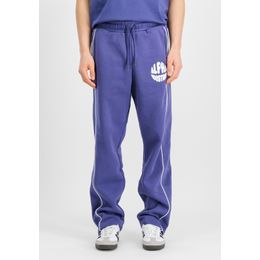 Jogginghose Alpha Industries "Logo Jogger", Herren, Gr. L, Normalgr&ouml;&szlig;en, lila (night lila), Obermaterial: 80% Baumwolle, 20% Polyester, Hosen Jogginghose