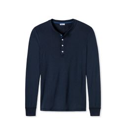 Herren Longsleeve "Longsleeve 1er Pack", blau, Gr. L, Schiesser Revival, Obermaterial: 100% Baumwolle CO., Shirts