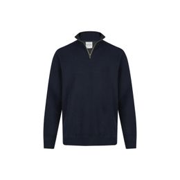 Cleptomanicx Herren Strickpullover "Noitch", blau, Gr. XXL, unifarben, 45% Wolle, 37% Baumwolle, 18% Polyamid, Pullover, mit gebondeter