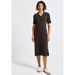 Street One Damen Midikleid, braun, Gr. 36, unifarben, Stoff, 63% Polyester, 34% Viskose, 3% Elasthan, Kleider, in Unifarbe