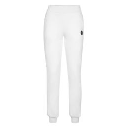 Plein Sport Damen Jogginghose "Jogginghose", wei&szlig;, Gr. M, Obermaterial: 88% Baumwolle, 12% Polyester, Hosen