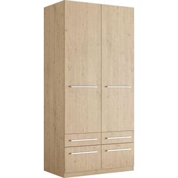 Kleiderschrank Priess, B:94cm H:193cm T:54cm, braun, Holzwerkstoff, Schlafzimmer, Schr&auml;nke, "Schrank Garderobe W&auml;scheschrank Barcelona in 5 Breiten",
