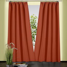 Weckbrodt-Gardinen Vorhang WECKBRODT, B:135cm H:230cm, orange, Baumwolle, Polyester, Wohnzimmer, Gardinen, "Sento", Baumwolle, blickdicht, matte Struktur, unifarben,
