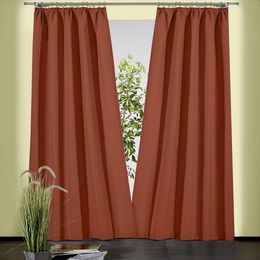 Weckbrodt-Gardinen Vorhang WECKBRODT, B:135cm H:150cm, orange, Baumwolle, Polyester, Wohnzimmer, Gardinen, "Sento", Baumwolle, blickdicht, matte Struktur, unifarben,