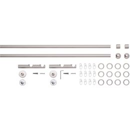 Gardinenstange GOOD LIFE, L:130cm &Oslash;:16mm, grau, Kunststoff, Metall, Gardinenstangen, "BOLA", mit Ringen