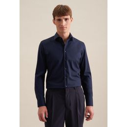 Seidensticker Herren Businesshemd "Schwarze Rose", blau, Gr. 42, unifarben, 100% Baumwolle, Hemden, Slim 1/1 Kentkragen Uni