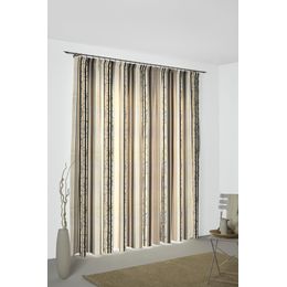 Vorhang WIRTH, B:132cm H:225cm, braun, Jacquard, Polyester, Wohnzimmer, Gardinen, "Soliera"