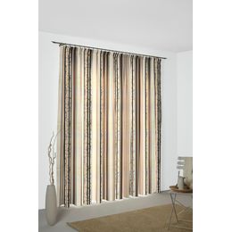 Vorhang WIRTH, B:132cm H:145cm, braun, Jacquard, Polyester, Wohnzimmer, Gardinen, "Soliera"