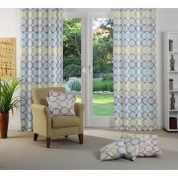 Vorhang WIRTH, B:132cm H:145cm, grau, Jacquard, Baumwolle, Polyester, Wohnzimmer, Gardinen, "Zirbello"