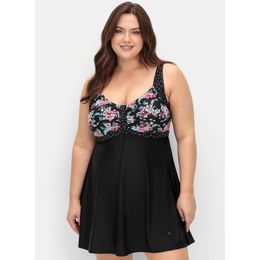 sheego Damen Tankini-Top, schwarz, Gr. 48, Elasthan, Polyamid, Bikini-Oberteile