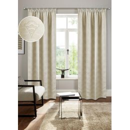 Verdunkelungsvorhang Bruno Banani, B:130cm H:145cm, beige, Polyester, Kinderzimmer, Gardinen, "Alessio", Elegantes Muster, Jacquard, verdunkelnder