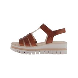 Gabor Damen Keilsandalette "Gabor Sandalen Leder", Gr. 40camel, Leder, Schuhe