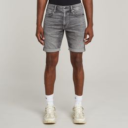 G-Star Raw G-STAR Damen Shorts "3301 Slim 1/2"sun faded gunmetal, Gr. 34, Denim/Jeans, Obermaterial: 94% Baumwolle, 5% Elastomultiester, 1% Elasthan, Hosen