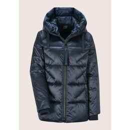 Madeleine Mode MADELEINE Damen Steppjacke "Steppmantel Wattierte Outdoor-Jacke mit Kapuze, Stepp", blau, Gr. 40, Obermaterial: 100% Polyester PES., Jacken