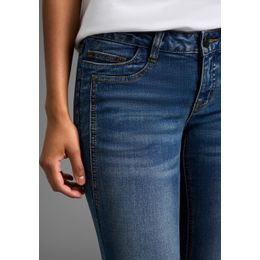 Arizona Damen Comfort-fit-Jeans "mit Keileins&auml;tzen", blau, Basic, Gr. 50, Obermaterial: 76% Baumwolle, 16% Polyester, 7% Viskose, 1% Elasthan, Jeans,