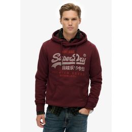 Superdry Herren Kapuzensweatshirt "VL DUO CLASSIC HOOD", rot, Gr. M, bedruckt, angeraute Sweatware, Obermaterial: 80% Baumwolle, 20% Polyester,