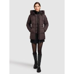 Steppjacke Khujo "MATLA", Damen, Gr. L, moody plum, 100% Polyester, unifarben, eingesetzt elastischer Bund mit Windstopper, Jacken